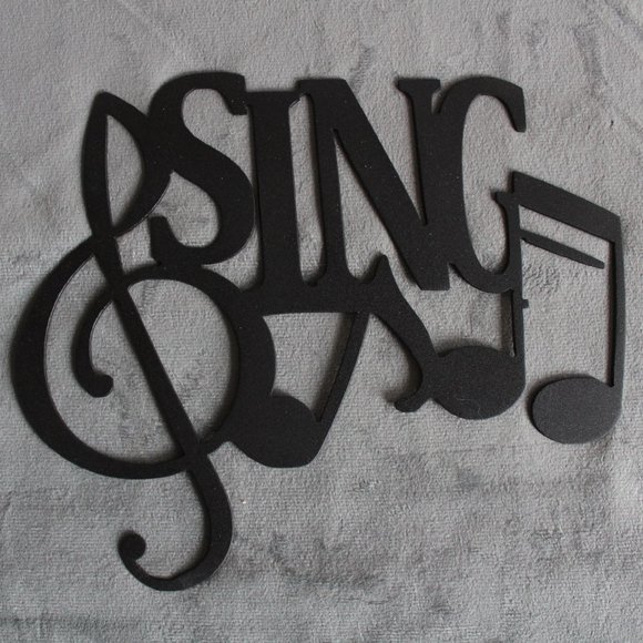 Hand Crafted | Wall Decor | Metal Wall Art Decor Black Sing Music Notes ...
